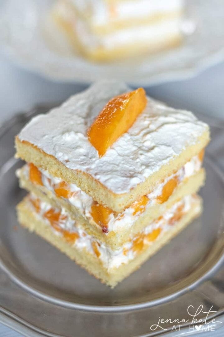Simple Summertime Peach Cake With Homemade Whipped Cream