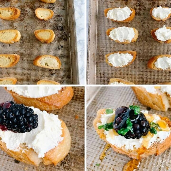 Blackberry and Whipped Goat Cheese Crostini - Pass The Butter