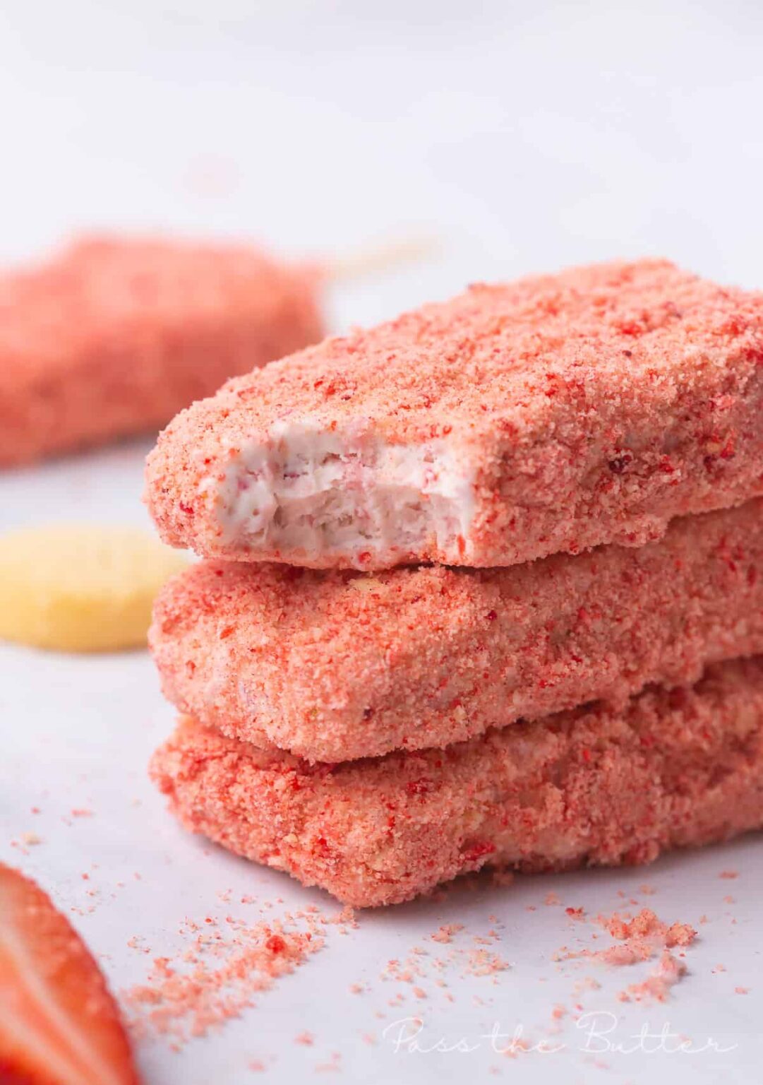 Strawberry Shortcake Ice Cream Bars - Pass The Butter